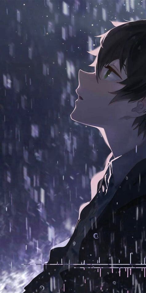Download Anime Boy Sad Aesthetic Watching The Rain Wallpaper