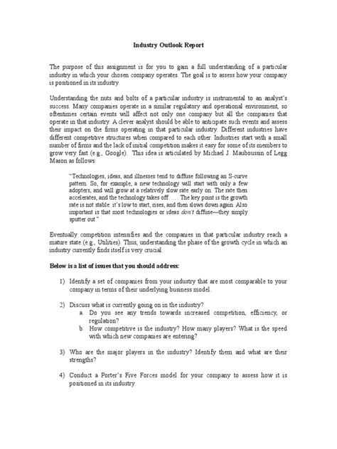 Industry Outlook Assignment Pdf Economies Economics