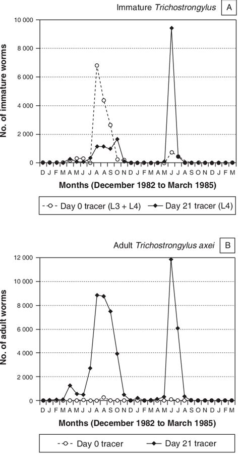 Seasonality Of A Trichostrongylus Spp Larvae And B Adult