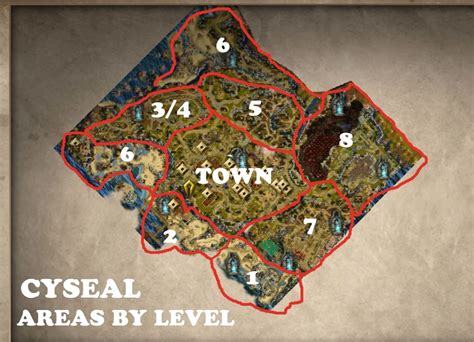 Map For Beginners Cyseal Areas By Enemy Level Rdivinityoriginalsin