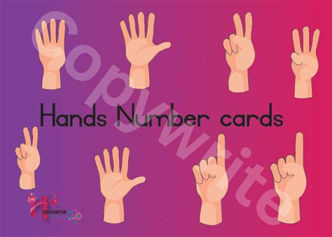 Hands Number Cards