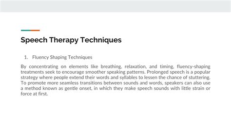 Ppt Speech Therapy Techniques For Managing Stuttering Powerpoint