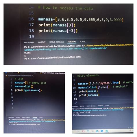 Manasa Palivela On Linkedin Task 10 Practice List And List Comp Task 11 Prepare A Doc On List Task