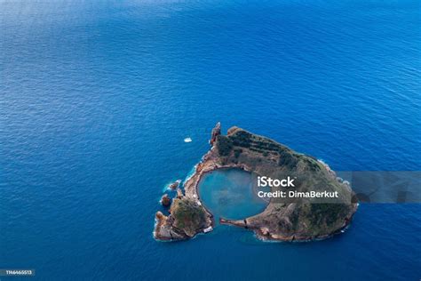 An Aerial View Of The Azores Portugal The Islet Of Vila Franca Do Campo