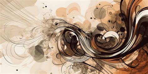 An Abstract Design With Swirling Shapes And Lines Two Generative Ai Stock Illustration