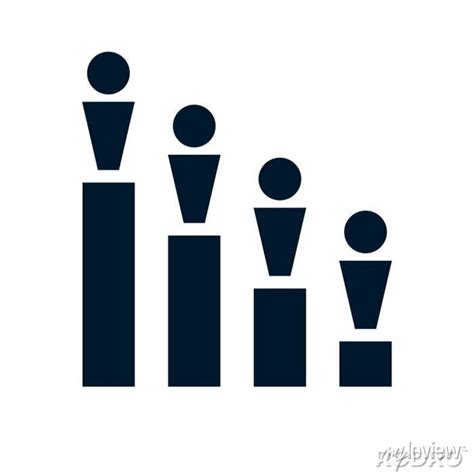 Population Decrease Graph Clipart Image Isolated On White Background