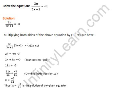 Extra Questions For Class 8 Maths Linear Equations In One Variable Pdf