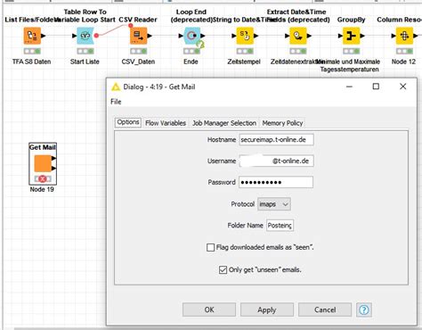 how to extract a ziped csv file from an e mail with knime knime