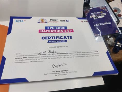 Hackathon Certificate Innovation Learningjourney Sahil Bhatia