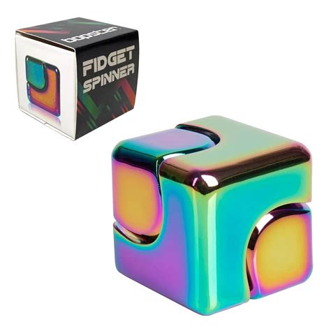Bopster Fidget Spinner Cube Multicolor Metallic Free Shipping