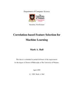 Correlation-based Feature Selection for Machine Learning / correlation-based-feature-selection ...