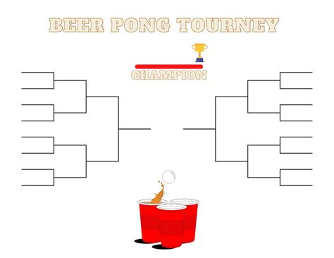 16 Team Beer Pong Tournament Bracket Printable Party Game Instant