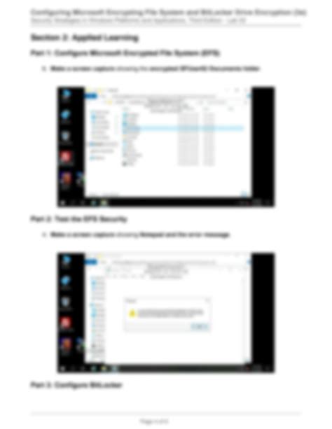 Solution Configuring Microsoft Encrypting File System And Bitlocker