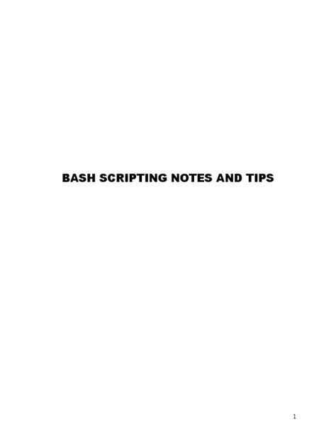 Bash Scripting Notes And Tips Pdf Command Line Interface Parameter Computer Programming
