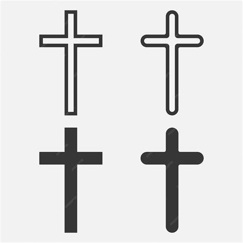 기독교 십자가 아이콘 로고 앱 Ui 벡터 그림 프리미엄 벡터