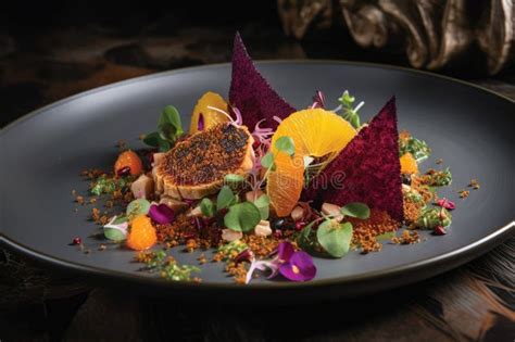 A Vibrant Medley Of Flavors And Textures In A Fusion Dish Featuring Unexpected Ingredients