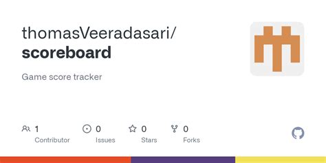 Github Thomasveeradasariscoreboard Game Score Tracker