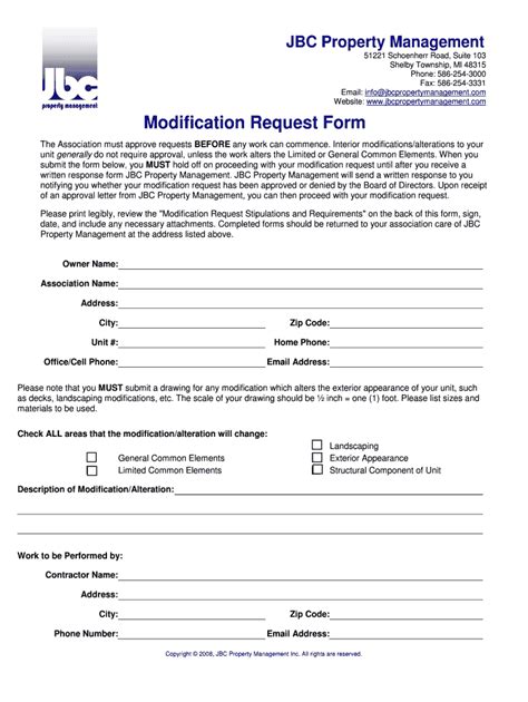 Fillable Online Modification Request Form Fax Email Print Pdffiller