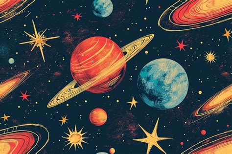 Premium Photo Seamless Space Pattern