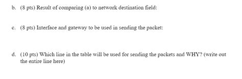 C Route Print Interface List X X E Chegg Com