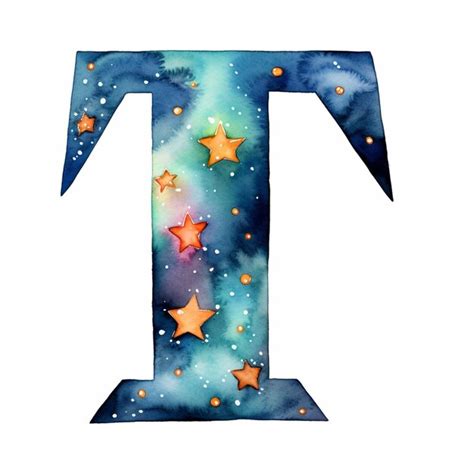 A Close Up Of A Painted Letter With Stars On It Generative Ai Premium