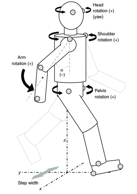 schematic diagram of the reference frame and kinematic variables
