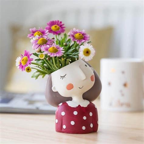 Cute Girl Flowerpot Home Decor Vase · Mavigadget
