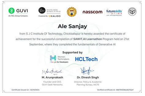 ale sanjay on linkedin proud to share that i have successfully