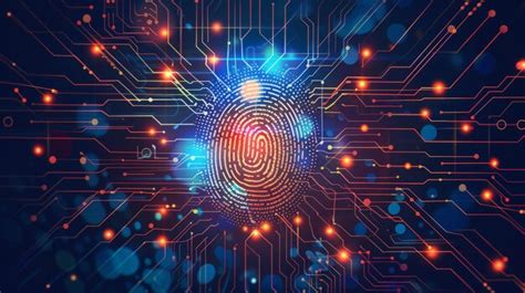 Premium Photo Abstract Security System Concept With Fingerprint On Technology Background