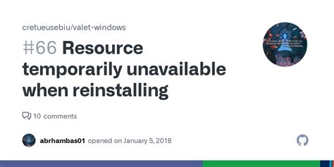 Resource Temporarily Unavailable When Reinstalling · Issue 66