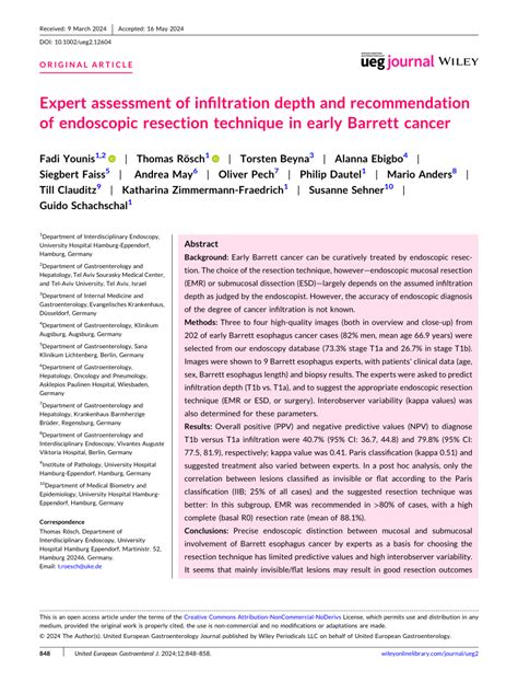 Pdf Expert Assessment Of Infiltration Depth And Recommendation Of Endoscopic Resection