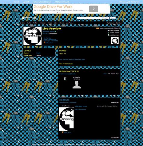 Myspace Profile Template
