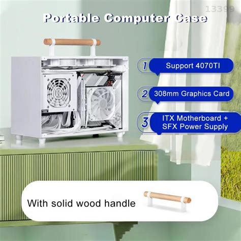 Portabel Kecil Casing Komputer Cangkang Aluminium Kompak Pc Casing Pc Desktop 308mm Kartu Grafis