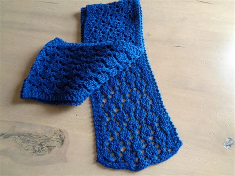 Diamond Lace Scarf Knitting Pattern Easy Knit Lacy Design Dk Yarn