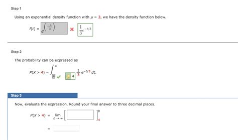 Solved Step 1 Using An Exponential Density Function With U