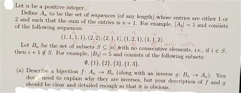 solved let n be a positive integer define an to be the set