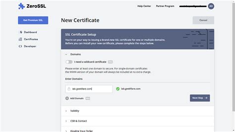 installing free ssl certificate on nginx using zerossl via file