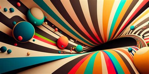 Premium Photo Abstract Background With Colorful Stripes And Dots Generative Ai