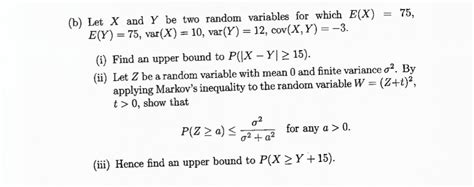 Solved 75 B Let X And Y Be Two Random Variables For Chegg Com