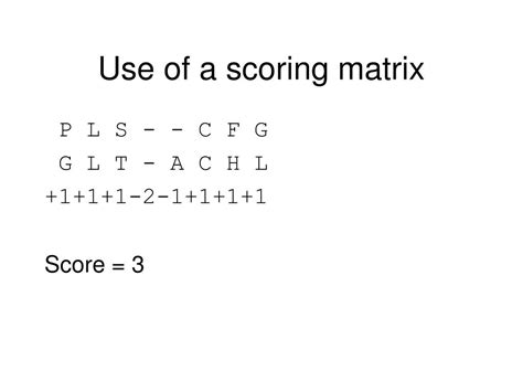 Ppt Scoring Matrices Powerpoint Presentation Free Download Id 3305177