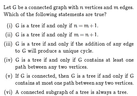 Solved Let G Be A Connected Graph With N Vertices And M