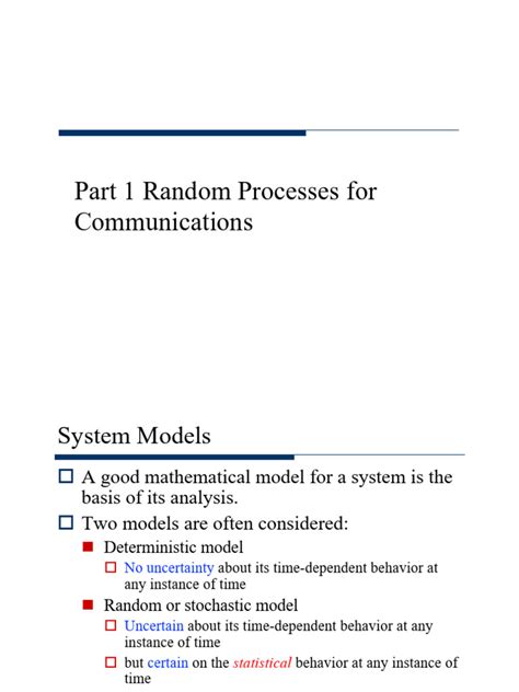 Part 1 Random Processes For Pdf Stationary Process Autocorrelation
