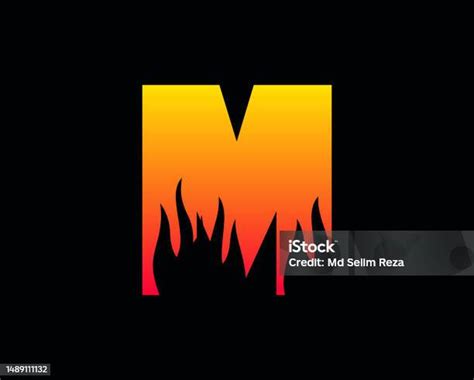 M Huruf Logo Api Desain Logo Api Ilustrasi Stok Unduh Gambar Sekarang