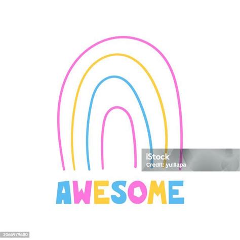 화려한 무지개가 있는 멋진 글자 문구 동기 부여 및 영감 메시지 벡터 일러스트 레이 션입니다 어린이용 카드 템플릿 0명에 대한 스톡 벡터 아트 및 기타 이미지 Istock