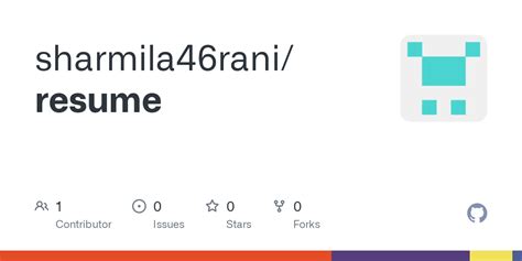 GitHub Sharmila46rani Resume