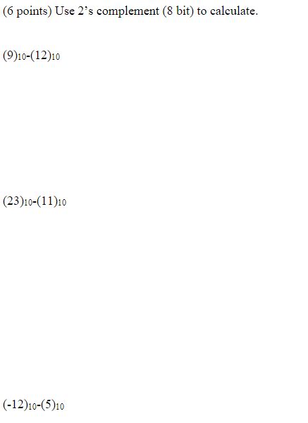 Solved Points Use S Complement Bit To Calculate Chegg