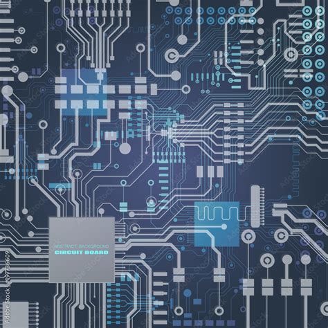 Vector Circuit Board Illustration Abstract Technology Microchip