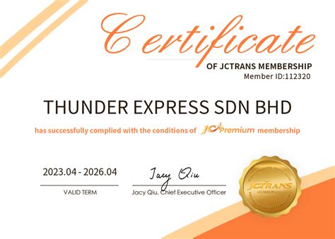 Thunder Express Sdn Bhdlogistics Services Company Information Jctrans