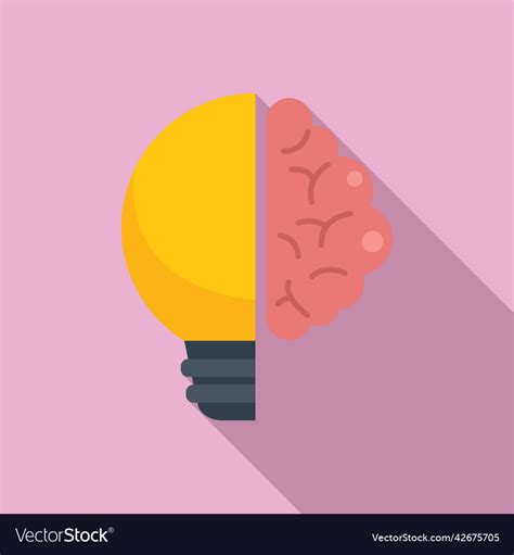 Brainstorming Idea Icon Flat Bulb Creative Vector Image