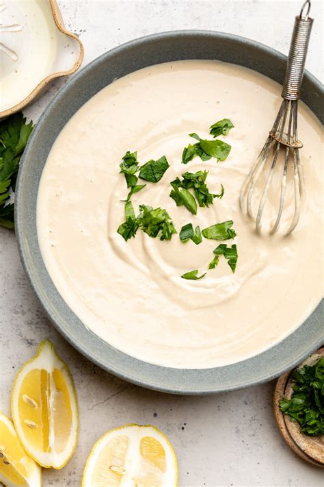 Lemon Garlic Tahini Sauce All The Healthy Things